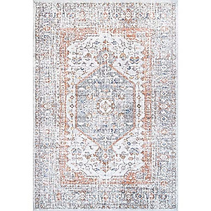 nuLOOM Jacquie Vintage Floral Area Rug, 5' x 7' 5", Silver