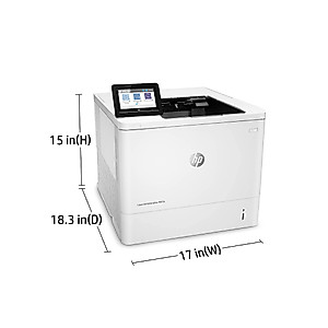 HP Laserjet Enterprise M610dn Single-Function Wired Monochrome Laser Printer, White - Print only - 4.3" Touchscreen, 55 ppm, 1200 x 1200 dpi, Auto Duplex Printing, Ethernet - Cbmou External Webcam