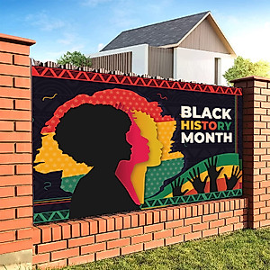 Black History Month Banner Backdrop Decorations Supplies, African American Country Festival Black History Backdrop Banner Party Decorations