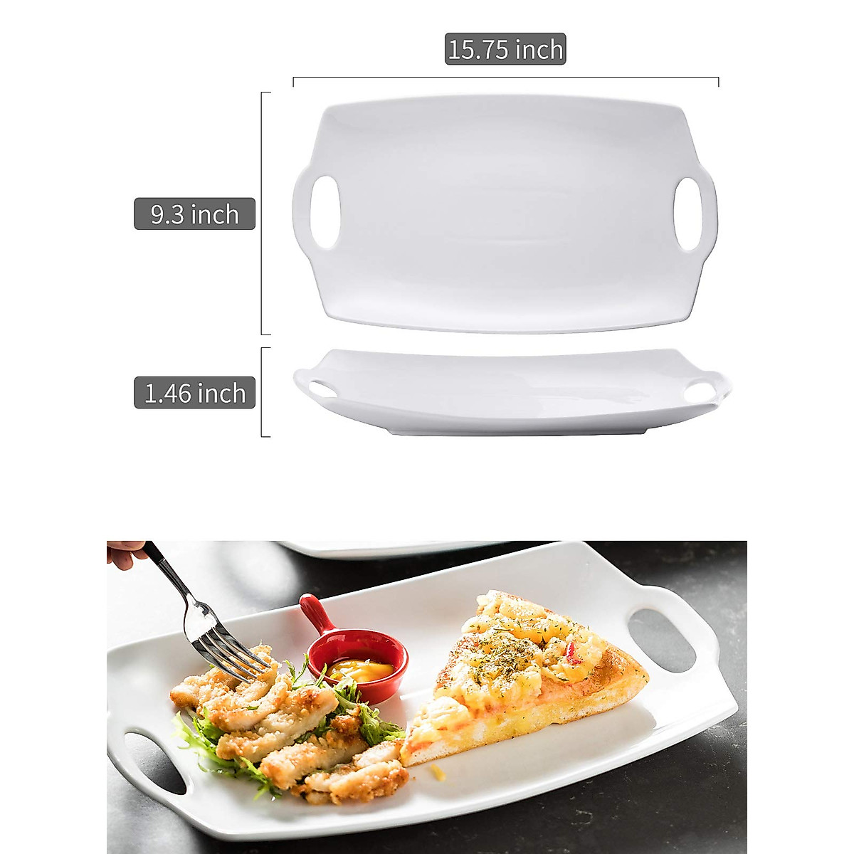 3 Tier Serving Stand Serving Platter with Handle Chip and Dip Serving Set Pocerlain Oval Bowl Set with Stand White Serving Bowl for Entertaining Tiered Tray Decor for Countertop