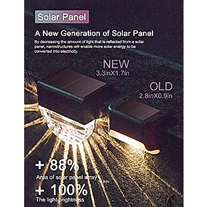 TIJNN Solar Deck Lights, Outdoor Lighting Backyard Decor Outside Step Lights Garden Post Fence - 6 Pack