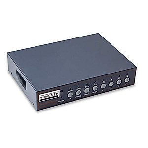 InstallerCCTV Video Quad Color 4CH Multiplexer 2 BNC Output with Remote Control and Free 1Amp Power Adapter…