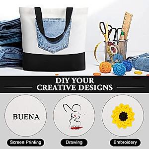 16 Pack Canvas Tote Bags Set Large Cotton Tote with Handle Women Kitchen Grocery Tote for Beach Shopping Holiday DIY Crafts ()
