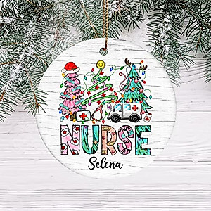 ColorfulParrot Custom Nurse Stethoscope Christmas Ornament, Nurse Ornament, Stethoscope Ornament, Nursing Assistant Gifts JWyM 1