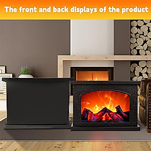 Fireplace Lanterns Decorative,Small Fake Fireplace,Flame Effect LED Fire Lamp,Battery Operated USB Charge Portable Fireplace,Indoor Outdoor Christmas Decoration (No Heater Function Black)