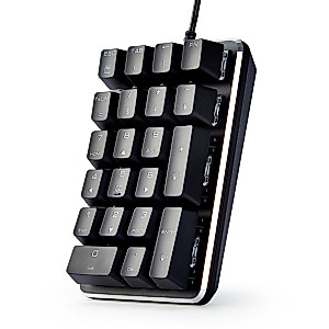 Qisan Mechanical Numeric Keypad GATERON Blue Switch Wired Ice Blue Backlight Gaming Keypad/Keyboard 21 Keys Portable Mechanical Numpad Extended Layout | Laptop Accessories | keypad for Computer