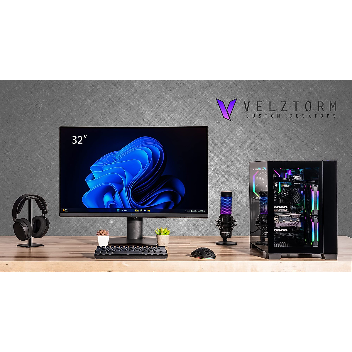 Velztorm Galax CTO SFF Gaming Desktop PC Liquid-Cooled (AMD Ryzen 7-5800X 8-Core, GeForce RTX 3060 12GB, 32GB DDR4, 512GB PCIe SSD + 2TB HDD (3.5), WiFi-N, RGB Fans, 750W PSU, Win 10 Home)