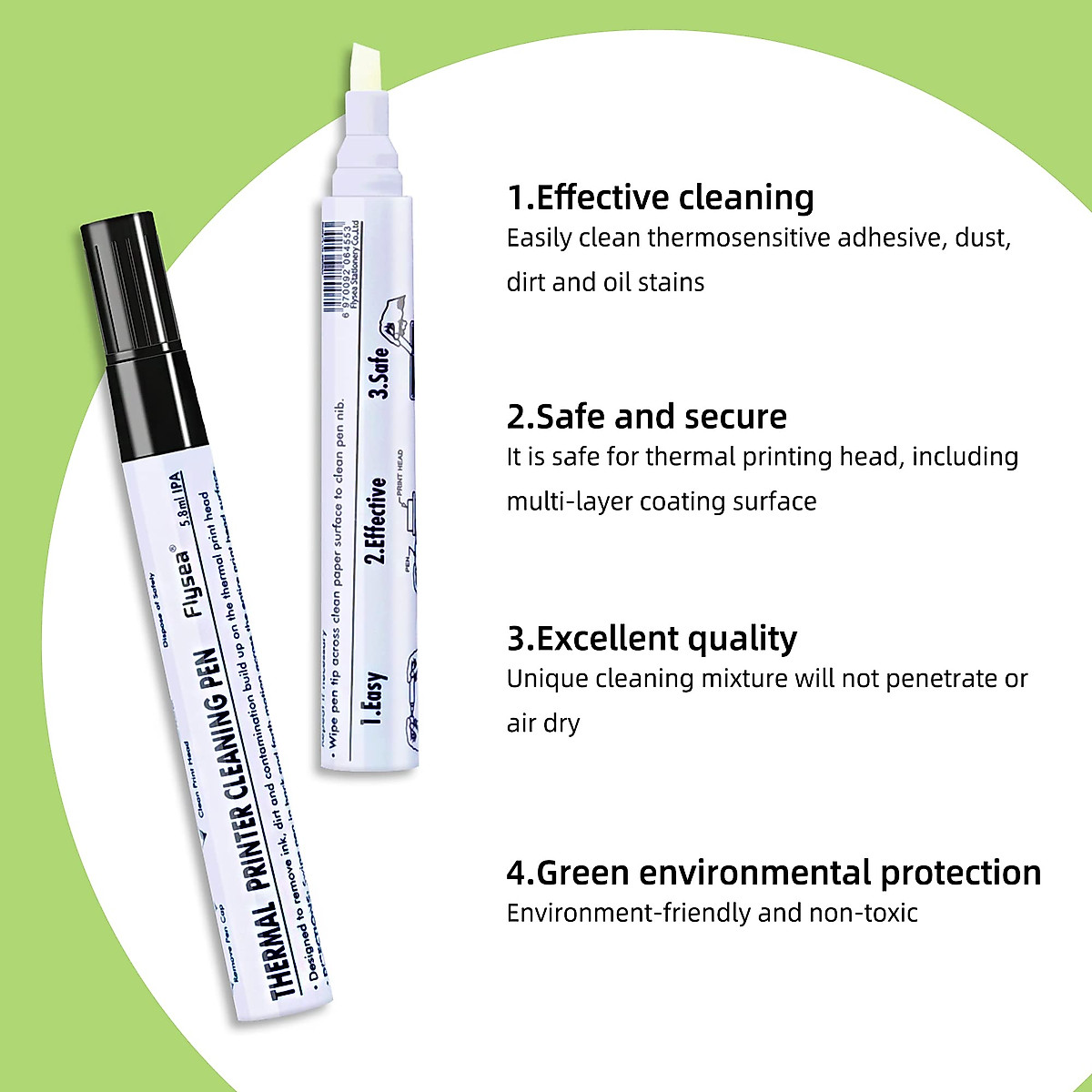 Thermal Printer Printhead Cleaning Pen for Thermal Receipt Shipping Label POS Card Printer Cleaner 4pcs