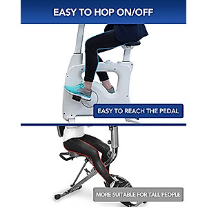 FLEXISPOT Home Workstation Desk Bike Stand up Folding Exercise Desk Cycle Height Adjustable Office Desk Stationary Exercise Bike - Deskcise Pro (With Desktop, White)