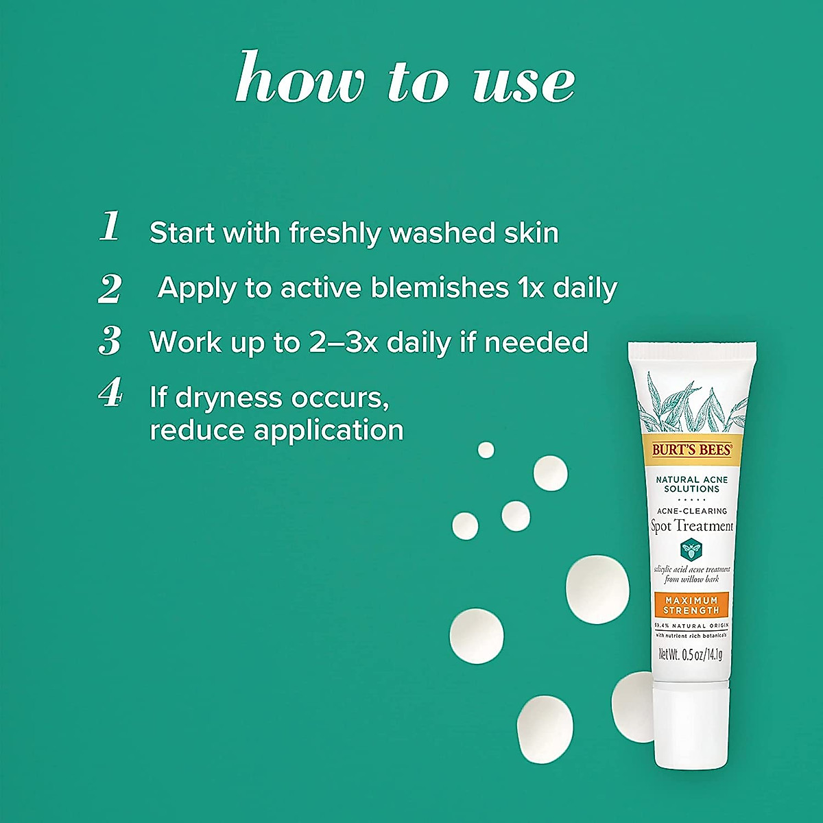 Burts Acne Spot Crm Max Size .5 Oz Burts Bee Acne Max Sport Cream 0.5oz