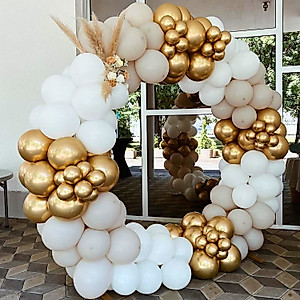 Kelfara Metallic Gold Balloons 60Pcs 12 inch Metallic Gold and Confetti Latex Balloon Bulk for Birthday Party Bridal Shower Wedding Engagement Anniversary Prom Decorations with Gold Ribbon