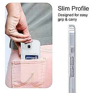 tharlet Compatible with iPhone 13 Wallet Clear Case with Card Holder, Non-Yellowing Phone Case, Precision Cut-Outs and TPU Bumper for Shock Absorption, Anti-Scratch Smudge-Proof (Matte Clear)