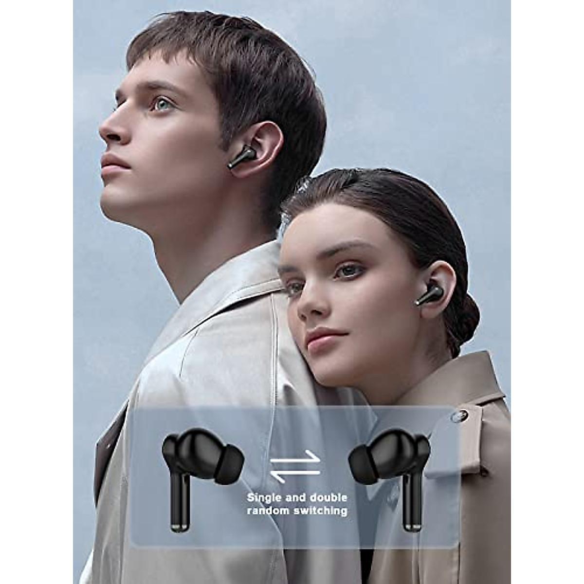 YHT Bluetooth 5.2 Wireless Earbuds, Clear Call Noise Cancelling with 4 Microphones Wireless in Ear Headphones, LED Power Display HiFi Stereo Sound Earphones Compatible for iPhone Android, Black