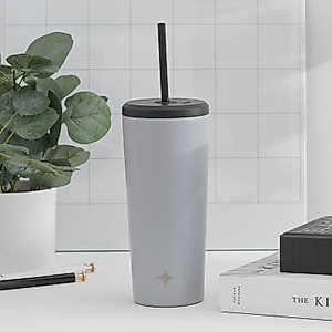 JoyJolt Triple Insulated 20oz Tumbler with Lid and Straw (2 Each) Vacuum Double Wall Stainless Steel Tumbler, Copper Lined for 12Hr Hold/Cold Drinks. Leakproof Water Bottle, Tea or Iced Coffee Cup