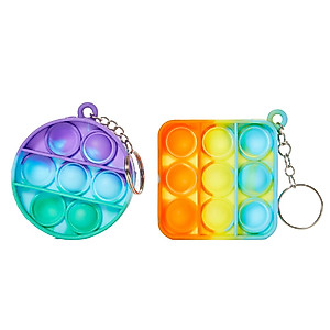 RALME Printed Fidget Popper Backpack Set for Kids with Pop It Keychain Bubble Poppers and Pencil Case