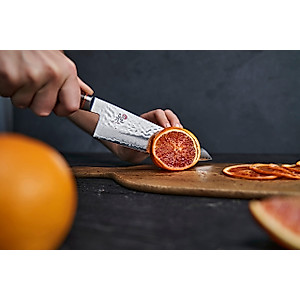 MIYABI Artisan 8-inch Chef’s Knife, Made in Japan, Sharp Hanbazuke Finish, Pakka Wood Handle