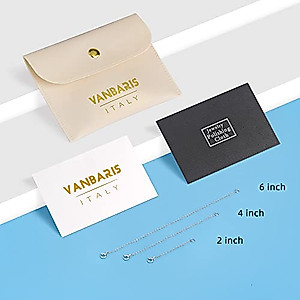 925 Sterling Silver Necklace Extender Sterling Silver Necklace Chain Extenders for Necklaces 2", 4", 6" Inches