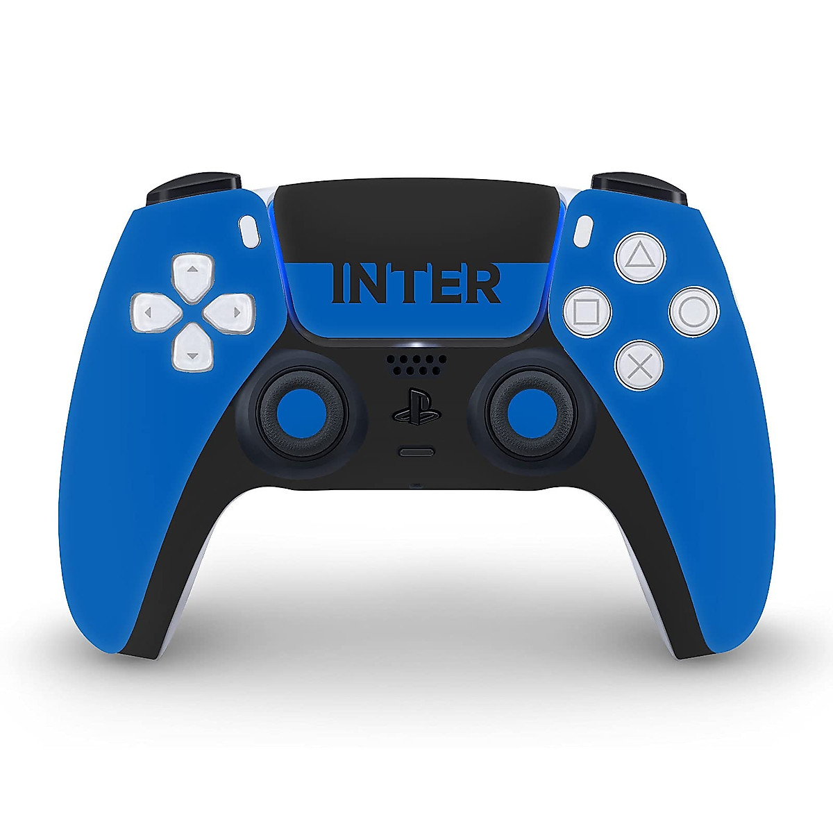 Head Case Designs Officially Licensed Inter Milan Blue and Black Full Logo Vinyl Faceplate Sticker Gaming Skin Decal Compatible With Sony PlayStation 5 PS5 Disc Edition Console & DualSense Controller