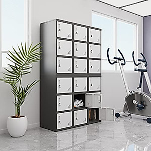 VASAAOSD Lockable Metal Lockers, Steel Office Storage with 3 Doors and Keys, and Metal Storage Cabinets for Schools, Gyms, Homes and Offices Staff Lockers (Locker-1)