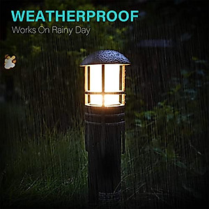 Malibu Aged Iron Collection LED Bollard Pathway Light LED Low Voltage Landscape Lighting Outdoor Bollard Path Lights for Lawn Patio Yard Walkway Driveway Pathway Garden Landscape 8400-4320-01, Black