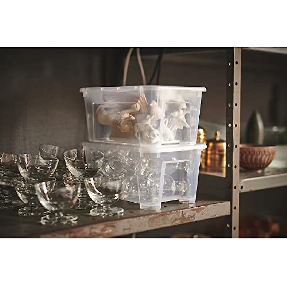 I-K-E-A SAMLA Transparent Storage Box with Lid, Clear 11x7 ¾x5 ½ Inches 169 oz
