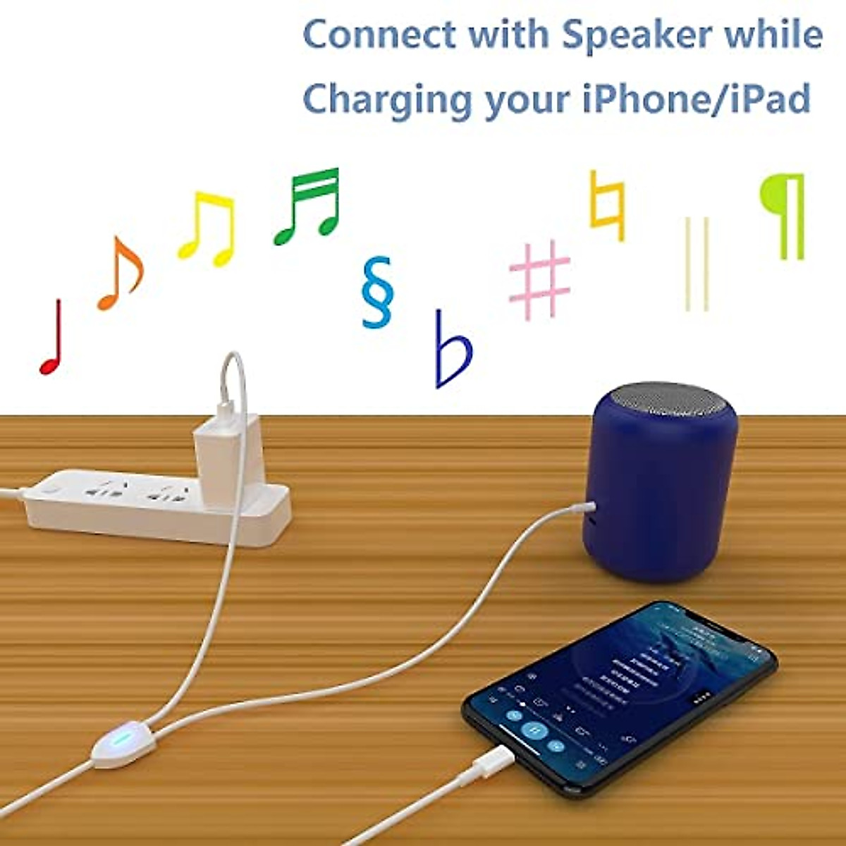 [Apple MFi Certified]2 in 1 Audio Charging Cable Compatible with iPhone,Lightning to 3.5mm Aux Cord Audio Jack Works with Car Stereo Speaker Headphone Car Charger Support iPhone 12/11/11 Pro/XS/XR/8/7