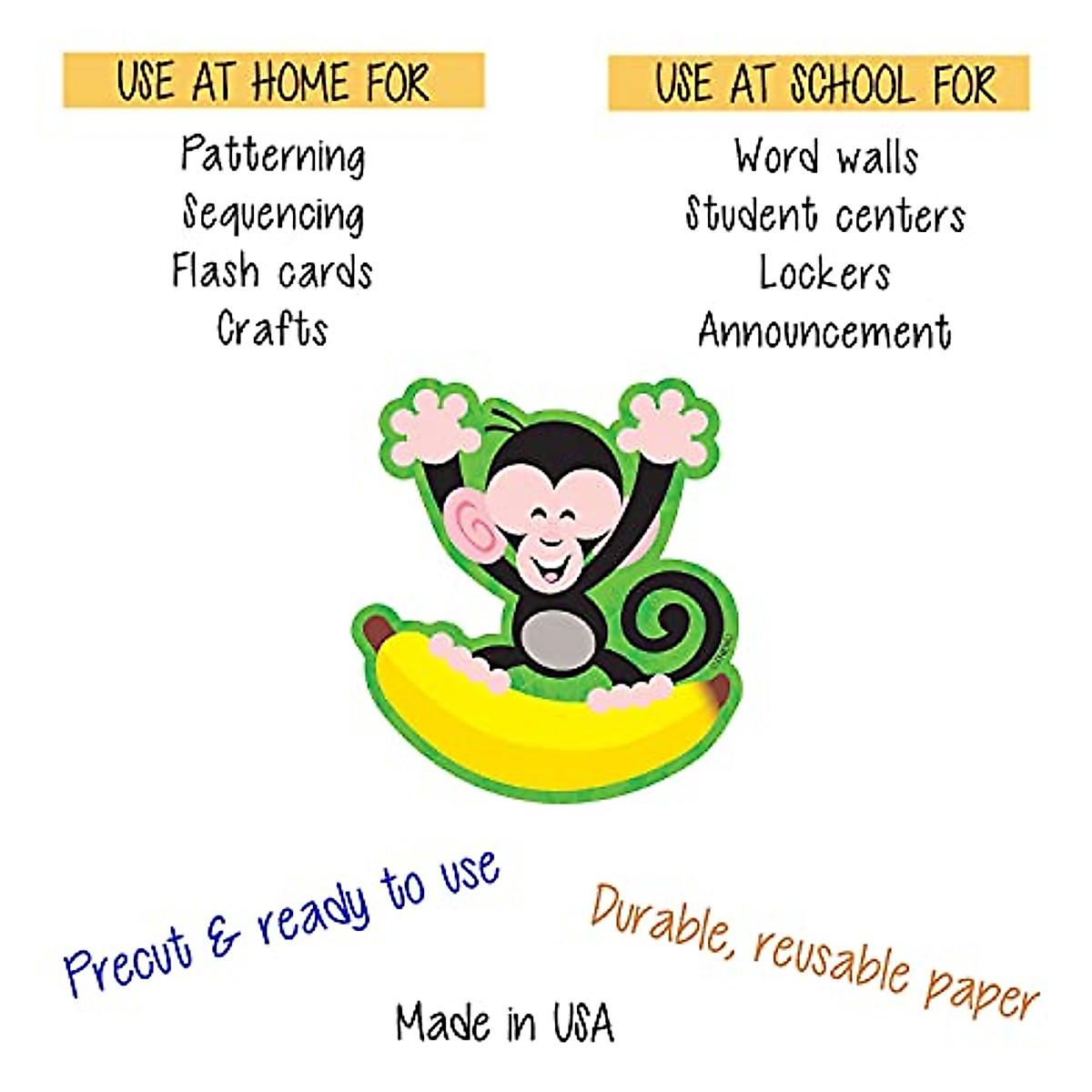 Monkey Cutouts & Name Tags: Classroom Decor & Party Supplies