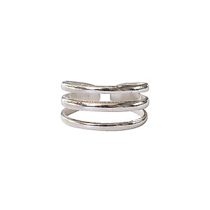 Handmade Silver Triple Band Adjustable Toe Ring, 925 Sterling Silver, Classic 3 Row Dainty Open Toe, Pinky or Knuckle Rings for Women, By MiYa Jewelry Creations