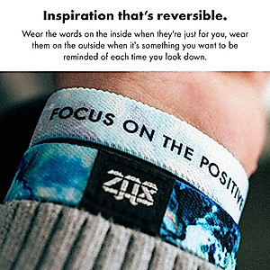 ZOX Bracelets — Focus on the Positive | Stretchy Elastic Band with Motivational Affirmations and Beautiful Artwork, Great Gift for Men, Women, and Kids (Medium)