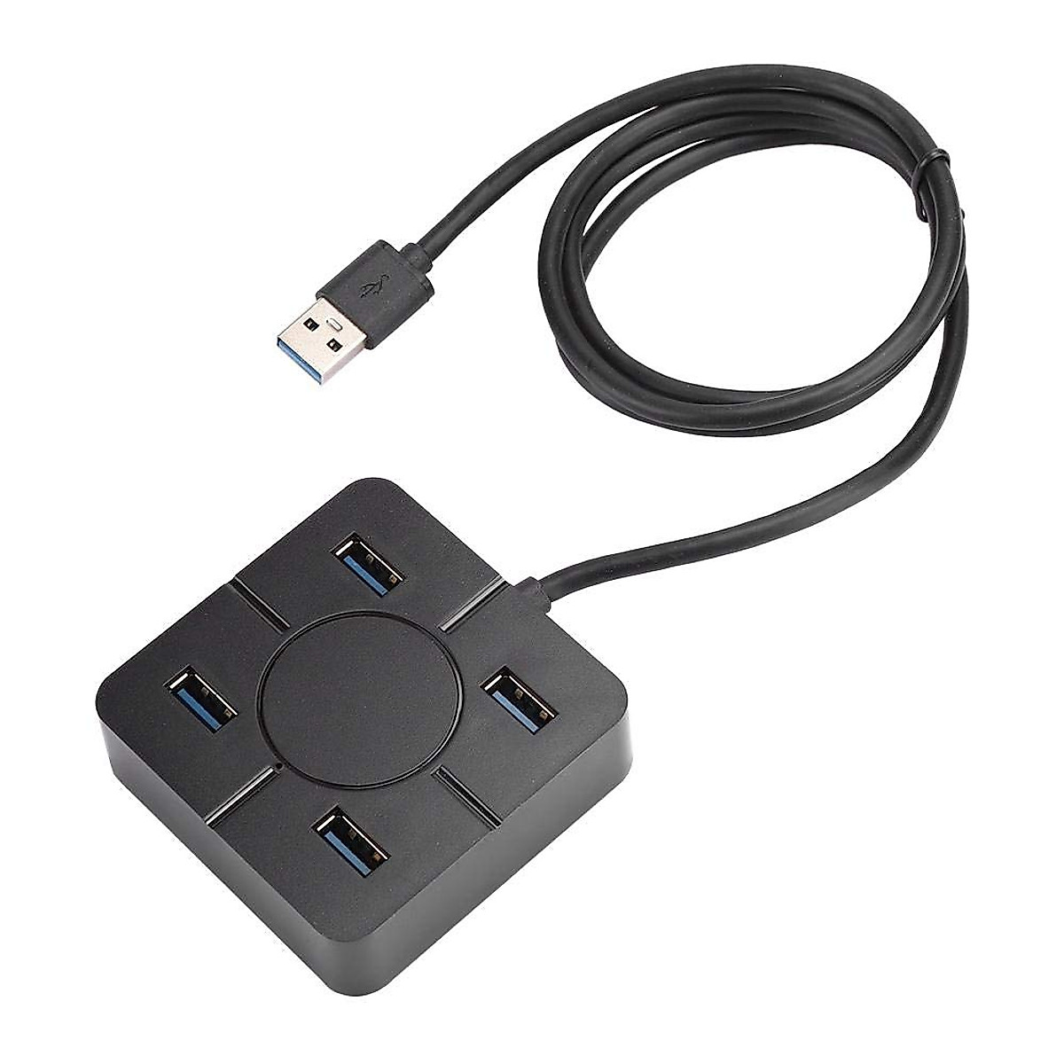 Docking Station, Black USB Hub, Hub, USB3.0 High Speed Transmission for Keyboard U Disk for Mouse Card Reader(Black)