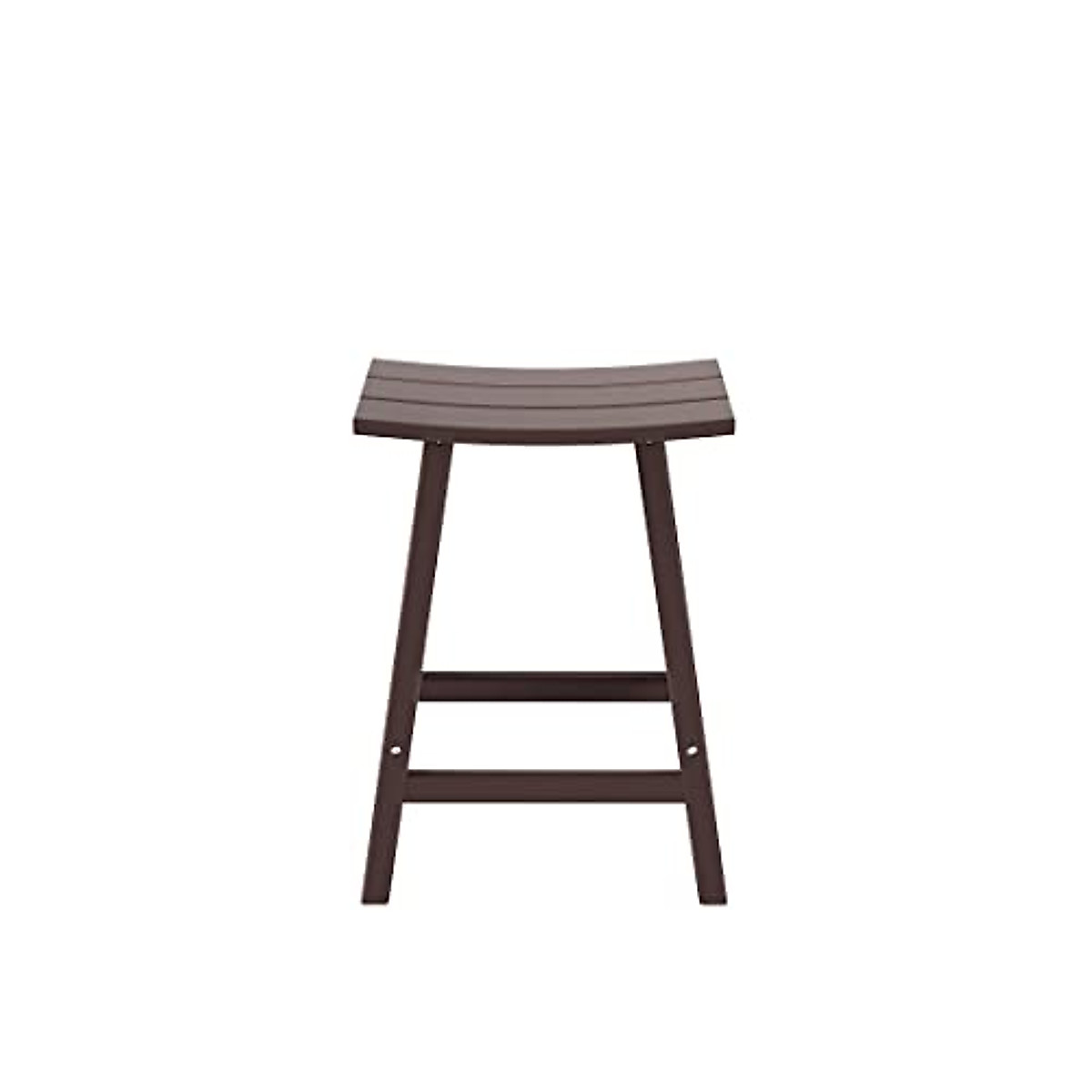 WO Home Furniture Saddle Stool 24"-Inch Adirondack HDPE Backless Patio Kitchen Counter Stool Seat (Dark Brown)