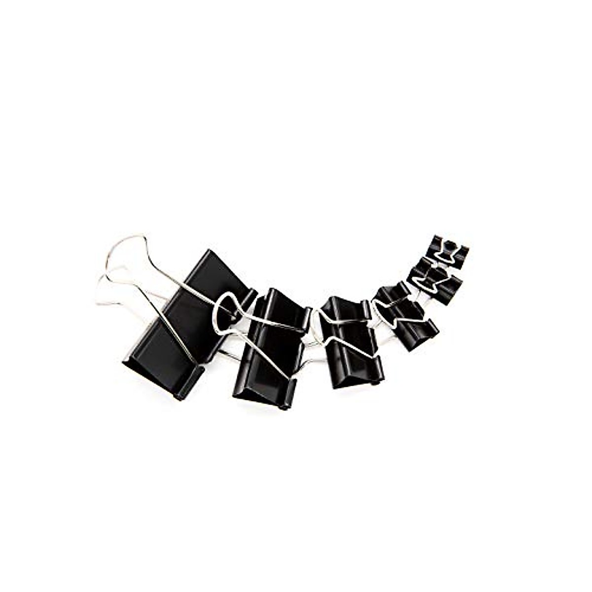 DSTELIN Binder Clips Paper Clamps Assorted Sizes 100 Count (Black), X Large, Large, Medium, Small, X Small and Micro, 6 Sizes in One Pack, Meet Your Different Using Needs.