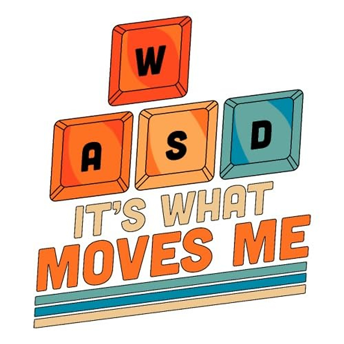 Spreadshirt WASD It's What Move Me PC Gamer Sticker, max. 4 x 4, 4 x 4, White Matte