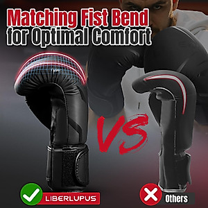Liberlupus Boxing Training Gloves for Men & Women, Sparring Punching Gloves, Heavy Bag Workout Gloves for Boxing, Kickboxing, Muay Thai, MMA