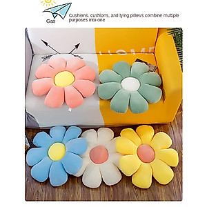 ANYE Polypropylene Flower-Shaped Throw Pillow Floor Cushion Office Sedentary Tatami Car Butt Cushion (Green, 40cm)