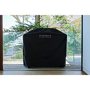 Everdure Grill Cover for Force 2-Burner Propane Gas Grill, Long Cover with Durable Velcro Straps, Waterproof Lining and 4 Season BBQ Grill Protection, Black, 46.3”L x 29.3”W x 42”H