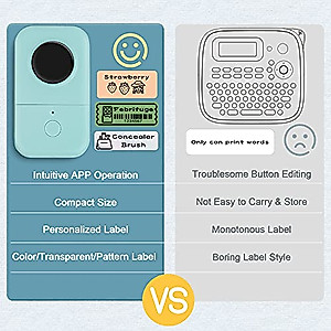 Memoking Label Makers D30 Bluetooth Thermal Label Maker Machine, Smart Mini Label Printer, Super Easy-to-Use Labeler with Label x 5, Compatible with iOS & Android for Home Storage, Green