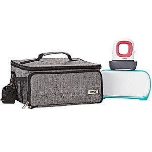 HOMEST Carrying Case for Cricut Joy and Cricut Easy Press Mini, Portable Tote Storage Organizer Bag with Handle for Pens and Craft Tool Set, Purple