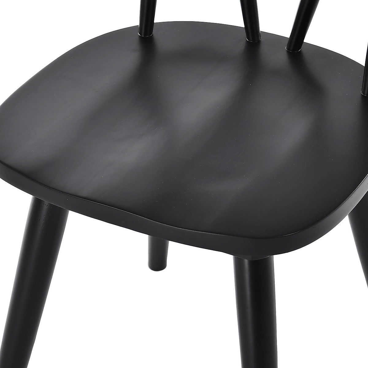 DUHOME Black Dining Chairs Set of 2,Wood Kitchen Chairs for Dining Room,Farmhouse,Rubberwood