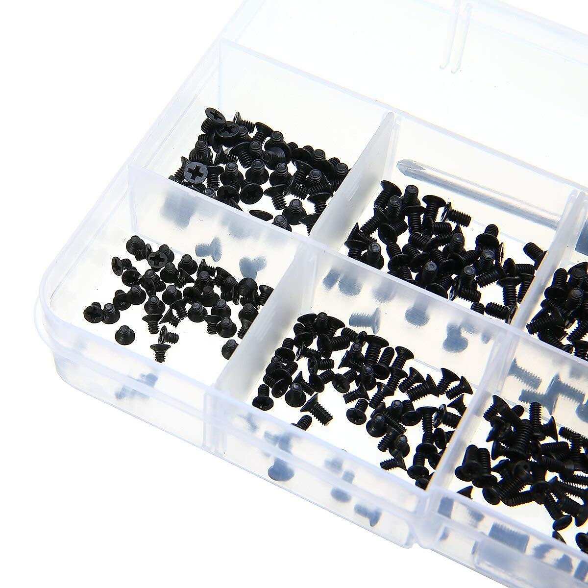 Ochoos 500pcs/set Alloy Steel Black Laptop Computer Screws Assemble Set for Universal Computer Hardware Tool with Screwdriver
