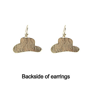 Kathaya Cowboy Boot Earrings for Women Cowgirl Western Dangle Drop Earrings Texas Boots Cow Print Cowboy Hat Earring (Hat)