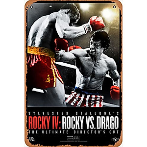Ysirseu Retro Rocky IV (#4 of 4) Metal Sign Vintage Look Kitchen Signs Wall Decor 1985 Movie Poster Bar Decorations Funny Tin Art Plaques 8x12 Inch