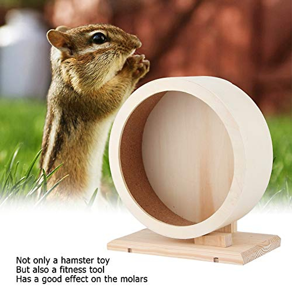 Hamster Running Wheel Silent Wooden Pet House Funny Wheel Running Rest Small Animal Exercise Wheels (M)