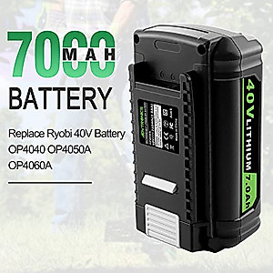 ADVTRONICS 40V 7.0Ah Replacement Battery Compatible with Ryobi 40 Volt Battery OP4050A OP4015 OP4026 OP40201 OP40261 OP4030 OP40301 OP4040 OP40401 OP4050 OP40501 OP40601