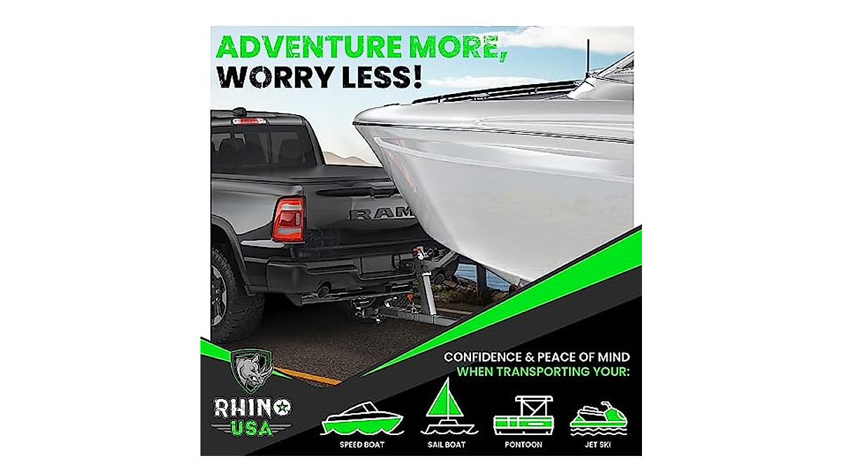 Rhino USA Boat Trailer Winch Strap (2 Inch x 20 Foot) - 5,016lb Maximum ...