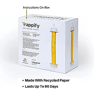 Trappify Hanging Fly Traps Outdoor: Fruit Fly Traps for Indoors | Fly Catcher, Gnat, Mosquito, & Flying Insect Catchers for Inside Home - Disposable Sticky Fly Trap for Indoor House Pest Control (8)
