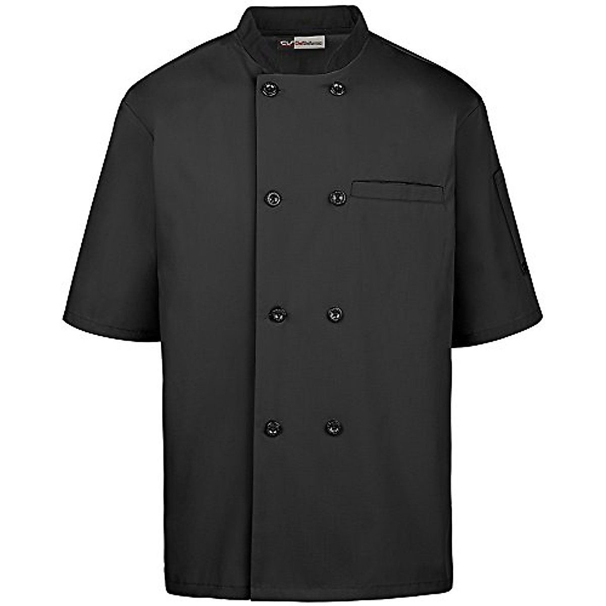 ChefUniforms.com Men's Lightweight Short Sleeve Chef Coat (Black, L)