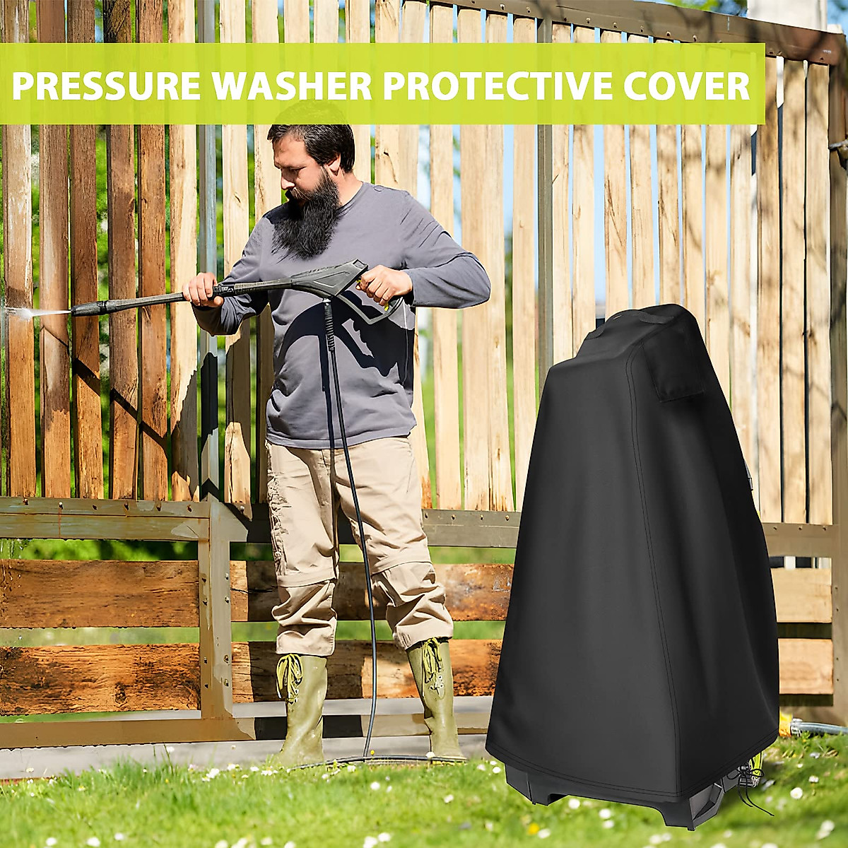 Guisong Pressure Washer Cover, Waterproof& Dustproof Covers for Power Washer, Protective Outdoor Cover for Electric High Pressure Cleaner 17.8" x 17.8" x 34.2"