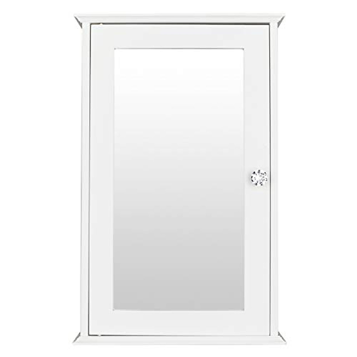 Bathroom Cabinet with Mirror Wall Mounted - Single Door White Open Shelf Wooden Medicine Storage for Bathroom Living Room Kitchen