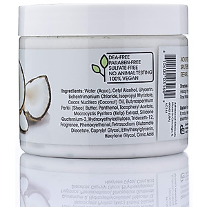 Advanced Clinicals Coconut Oil Hair Mask Treatment Deep Hydration Hair Repair Mask Conditioner To Strengthen Dry, Color-Treated, Weak Hair & Boost Hair Growth W/Shea Butter & Kelp, 12 Fl Oz
